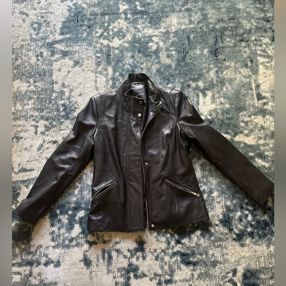 Ivanka Trump | Jackets & Coats | Ivanka Trump Black Leather Jacket ...